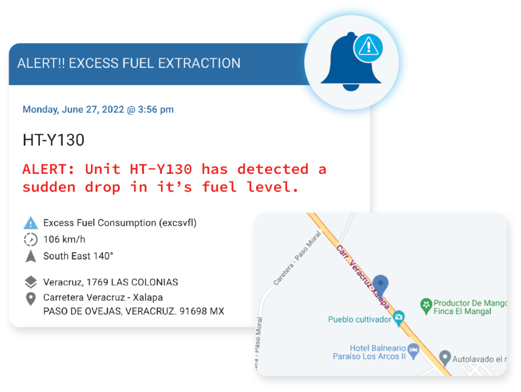 fuel management – alert with icon | Digital Communications Technologies